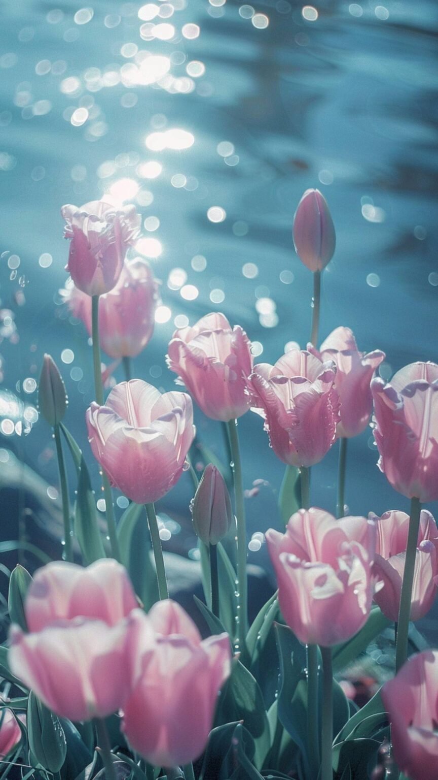 aesthetic cute wallpapers 4k lockscreen of riverbank tulips – lifeadorable